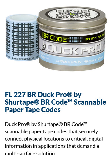 FL 227 BR Duck Pro® by Shurtape® BR Code™ Scannable Paper Tape Codes ...
